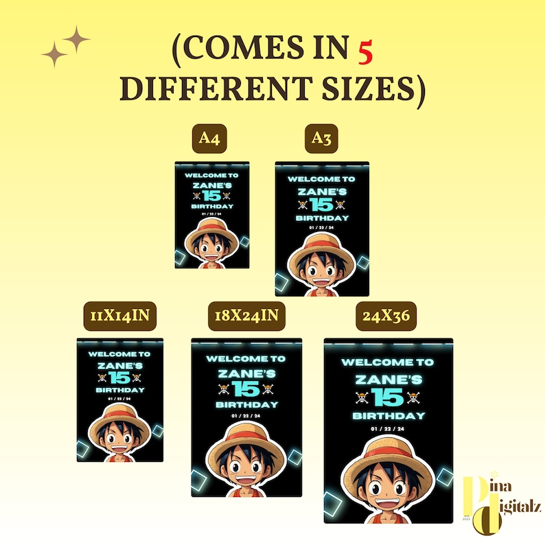 ONE PIECE LUFFY Welcome Sign Board One Piece Welcome Sign Template for ...