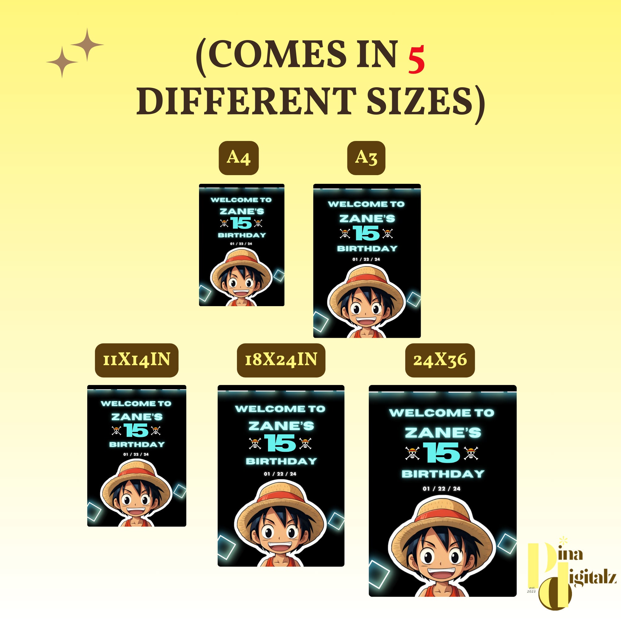 ONE PIECE LUFFY Welcome Sign Board One Piece Welcome Sign Template for ...