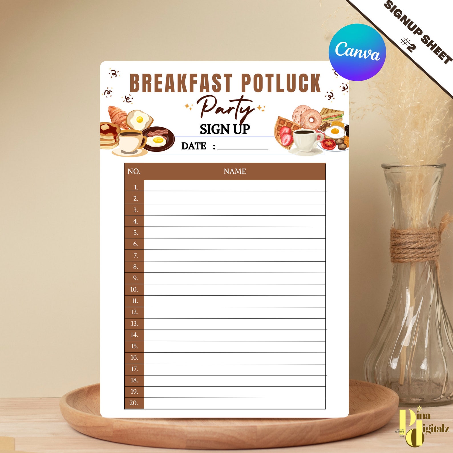 EDITABLE Breakfast Potluck Invitation Breakfast Potluck Invite Good ...