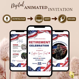 Modern Military Retirement Invitation Military Party Invitations Army ...
