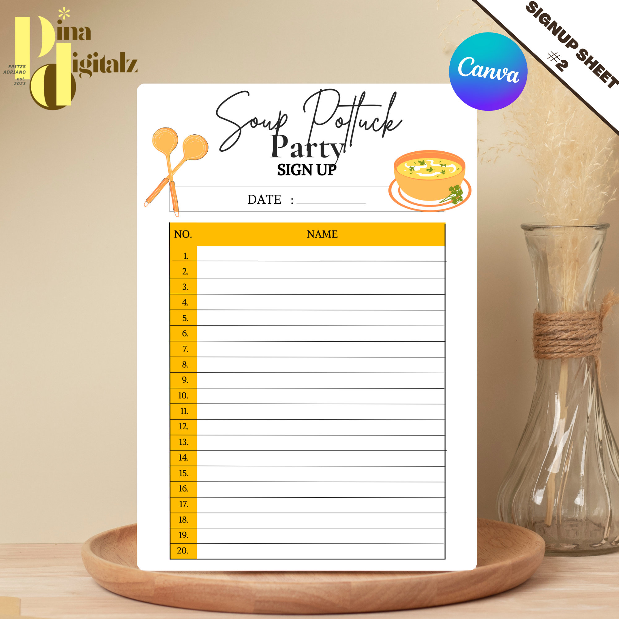 EDITABLE Soup Potluck Invite Soup Potluck Invitation Soup Party Potluck ...