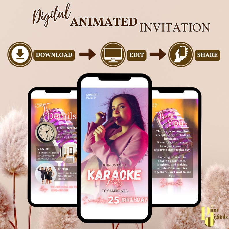 Karaoke Birthday Invitation, Music Party Invitation, Singing Party ...