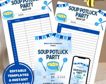 EDITABLE Mothers Day Potluck Invitation Mothers Day Potluck Invite ...