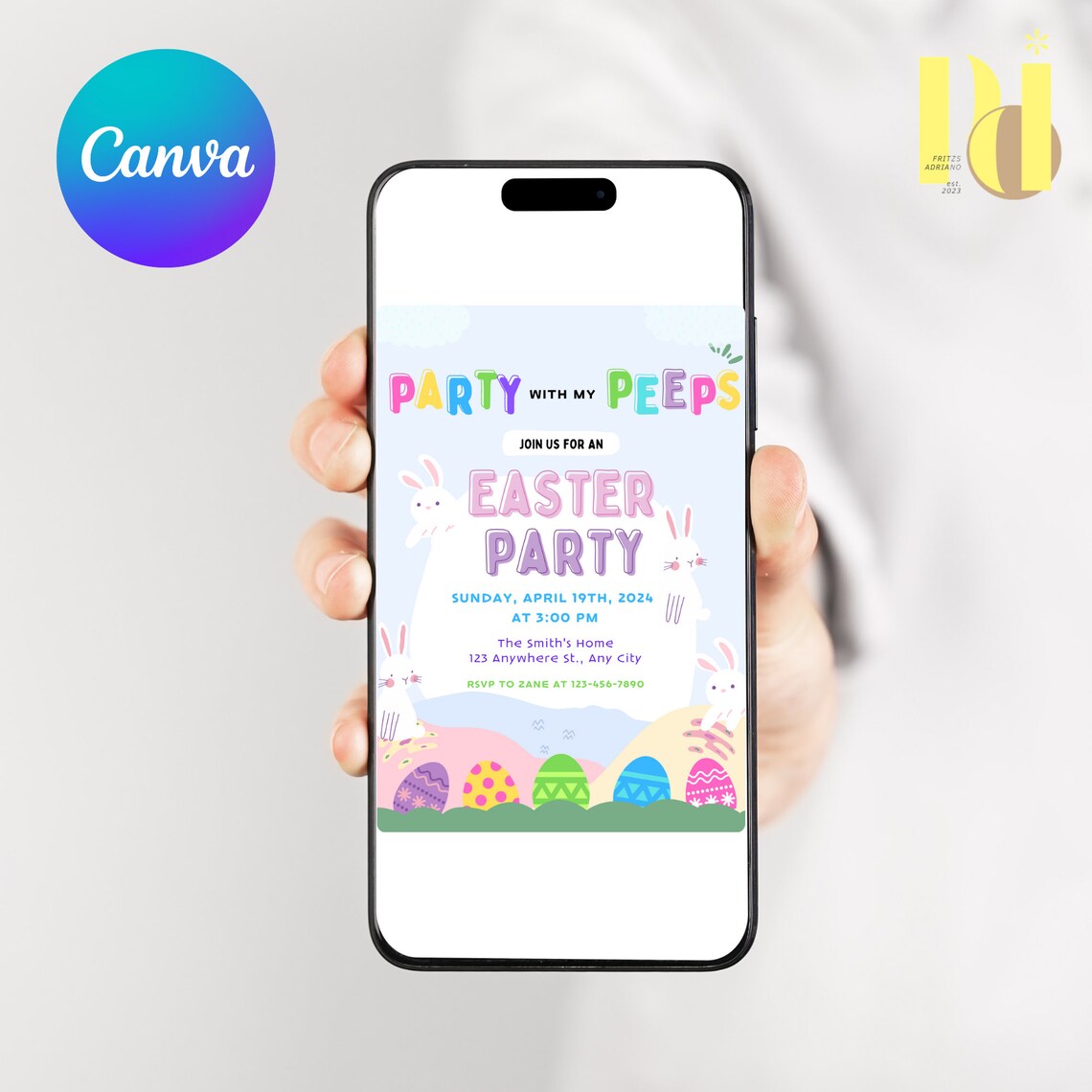 Editable Easter Invite Party With My Peeps, Easter Egg Hunt Invitation ...