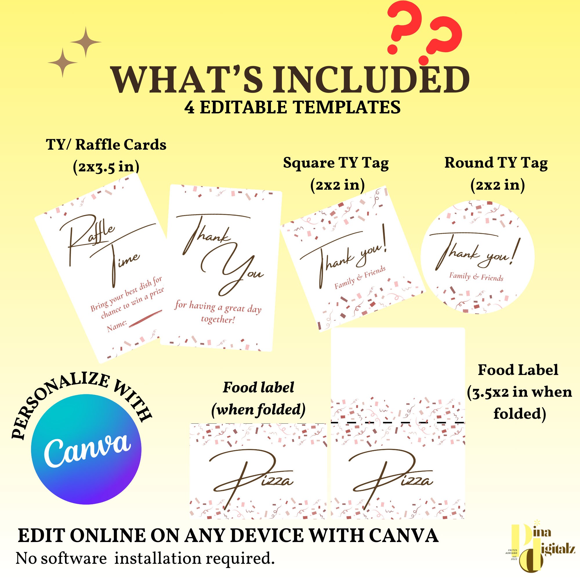 INSATANT DOWNLOAD Goodbye Potluck Labels & Tags Going Away Party ...