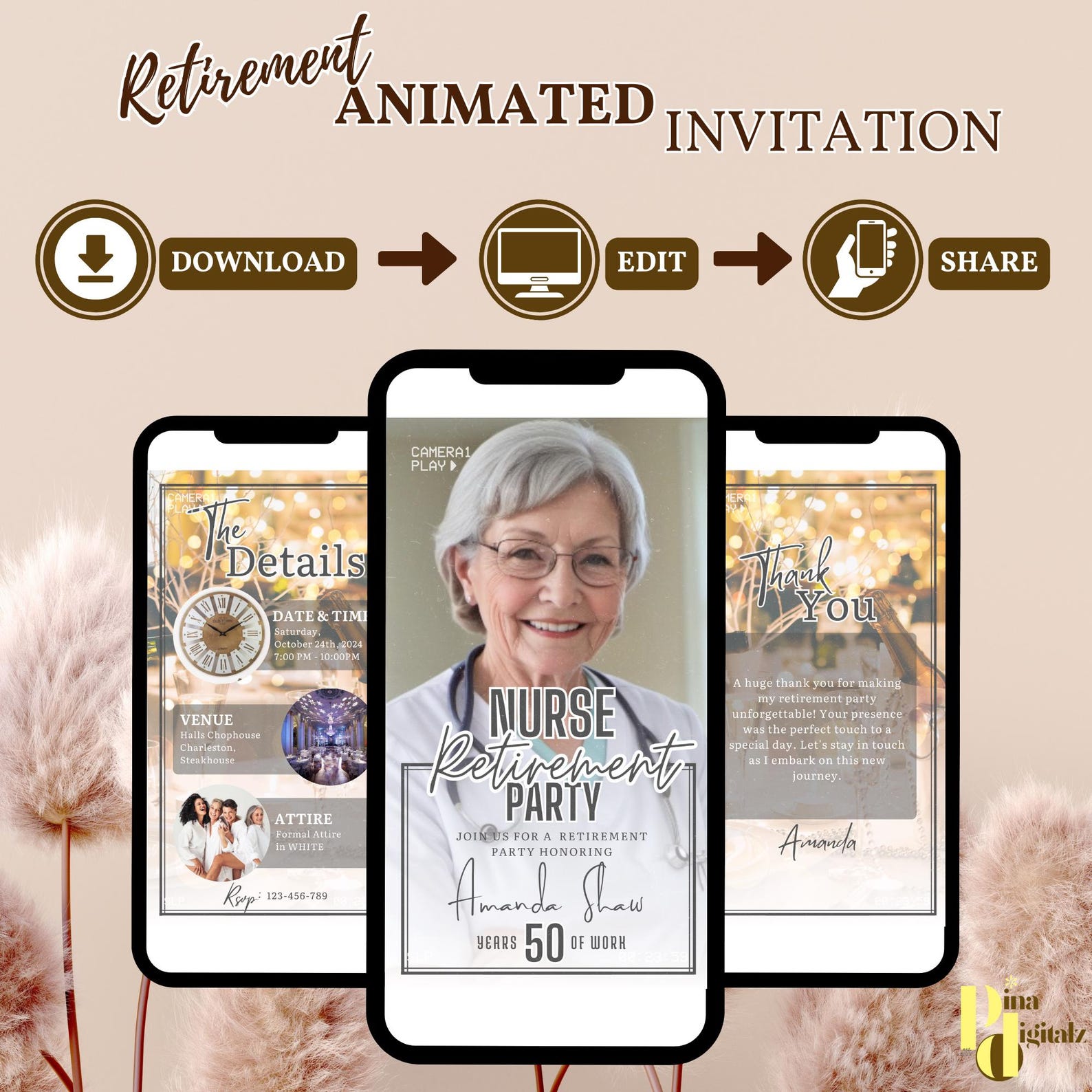 Nurse Retirement Invitation Template - Nurse Retirement Party Invite ...