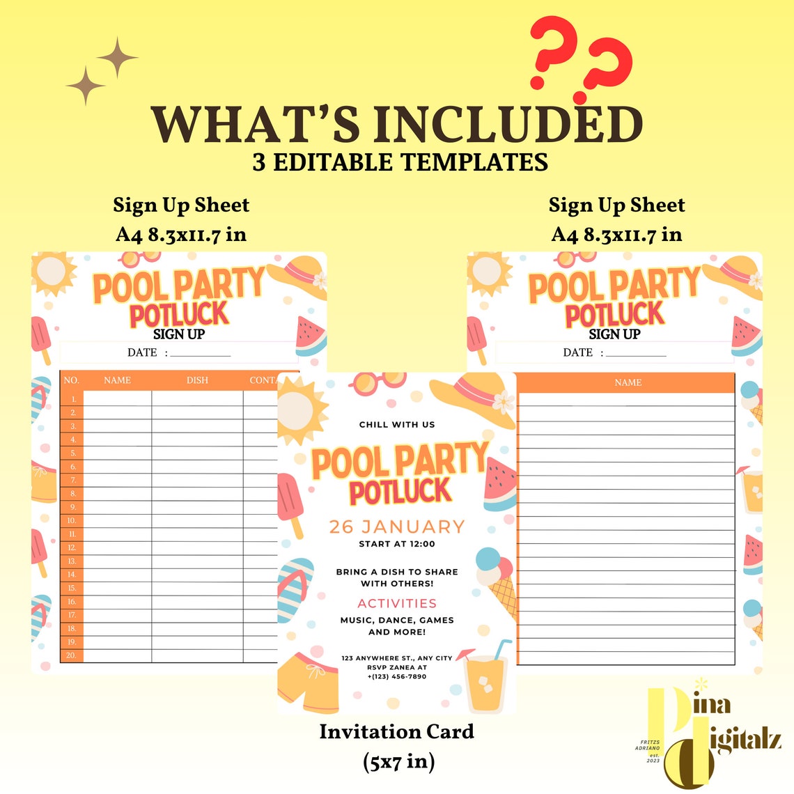 Pool Party Editable Invitation Summer Birthday Party Evite Text ...