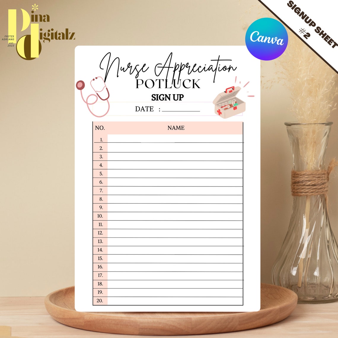 EDITABLE Nurse Appreciation Potluck Invitation Nurse Potluck Invite ...