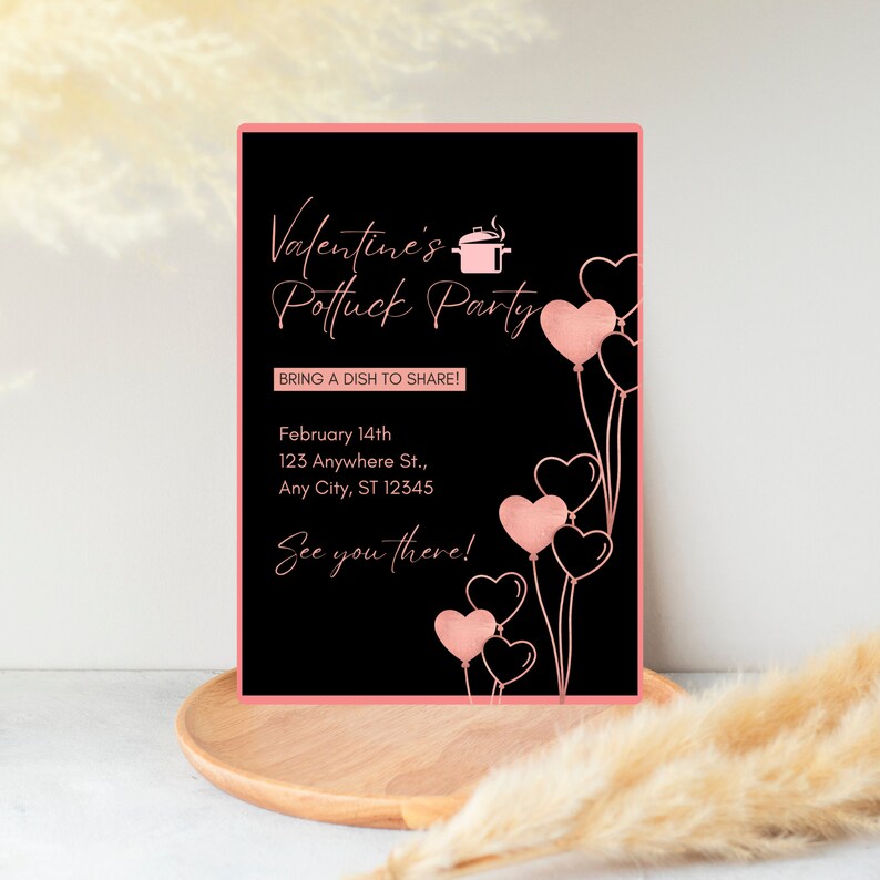 Valentines Day Potluck Invitation for Galentines Day Potluck Invite for ...