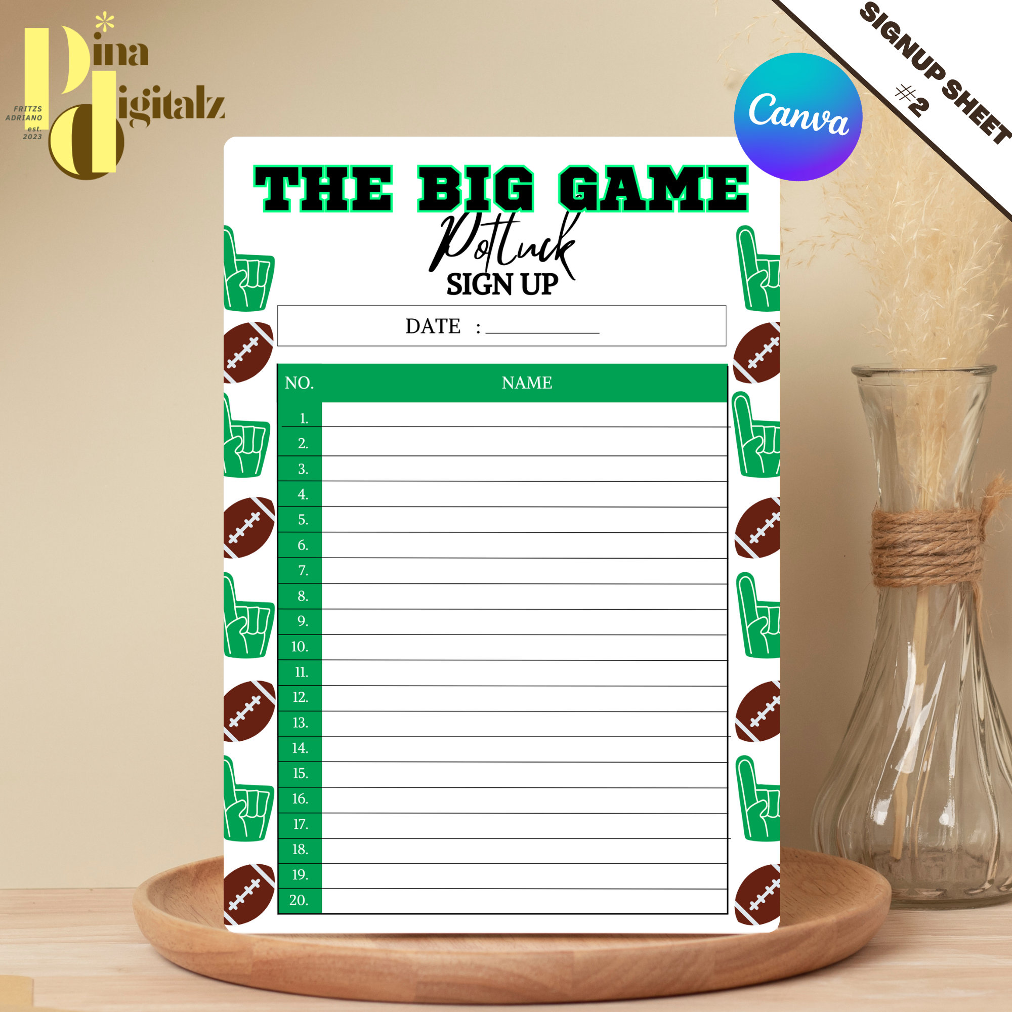 EDITABLE Football Potluck Invitation the Big Game Potluck Invite ...