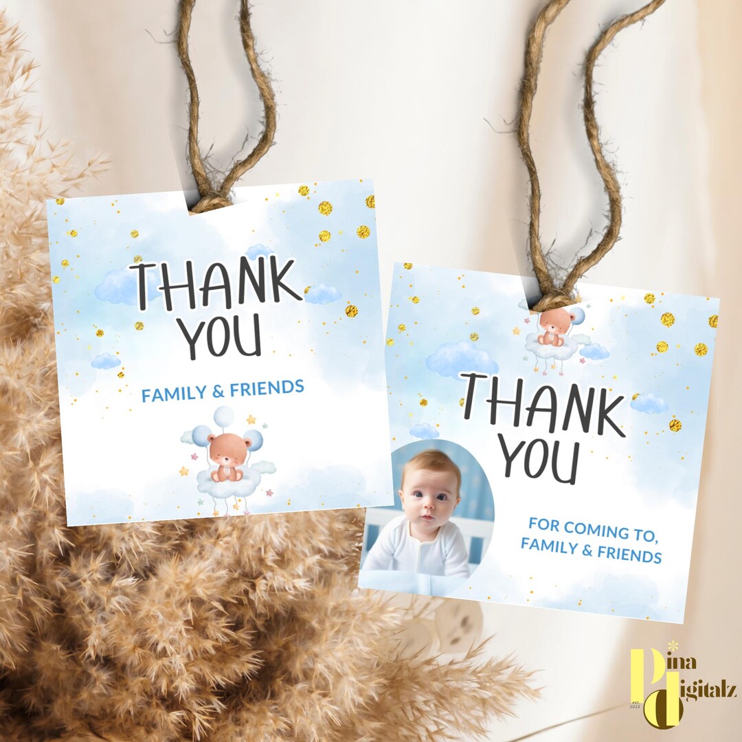 Digital Download Custom Tags Template, Self-editing, BAPTISM Guest Gift ...