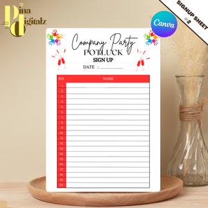 EDITABLE Company Potluck Invitation Company Potluck Invite Potluck Sign ...