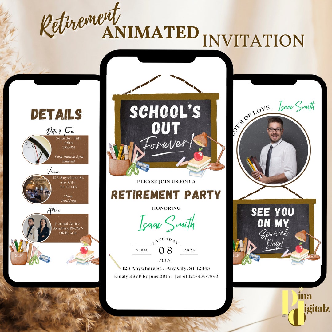 Teacher Retirement Invitation School's Out Forever Party Celebration ...