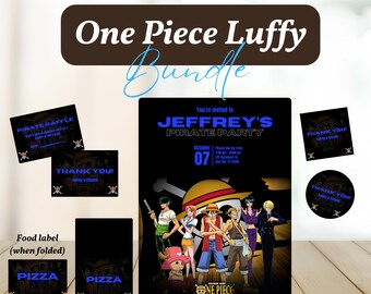 One Piece Anime Invitation Template, Editable Birthday Invitation Luffy ...