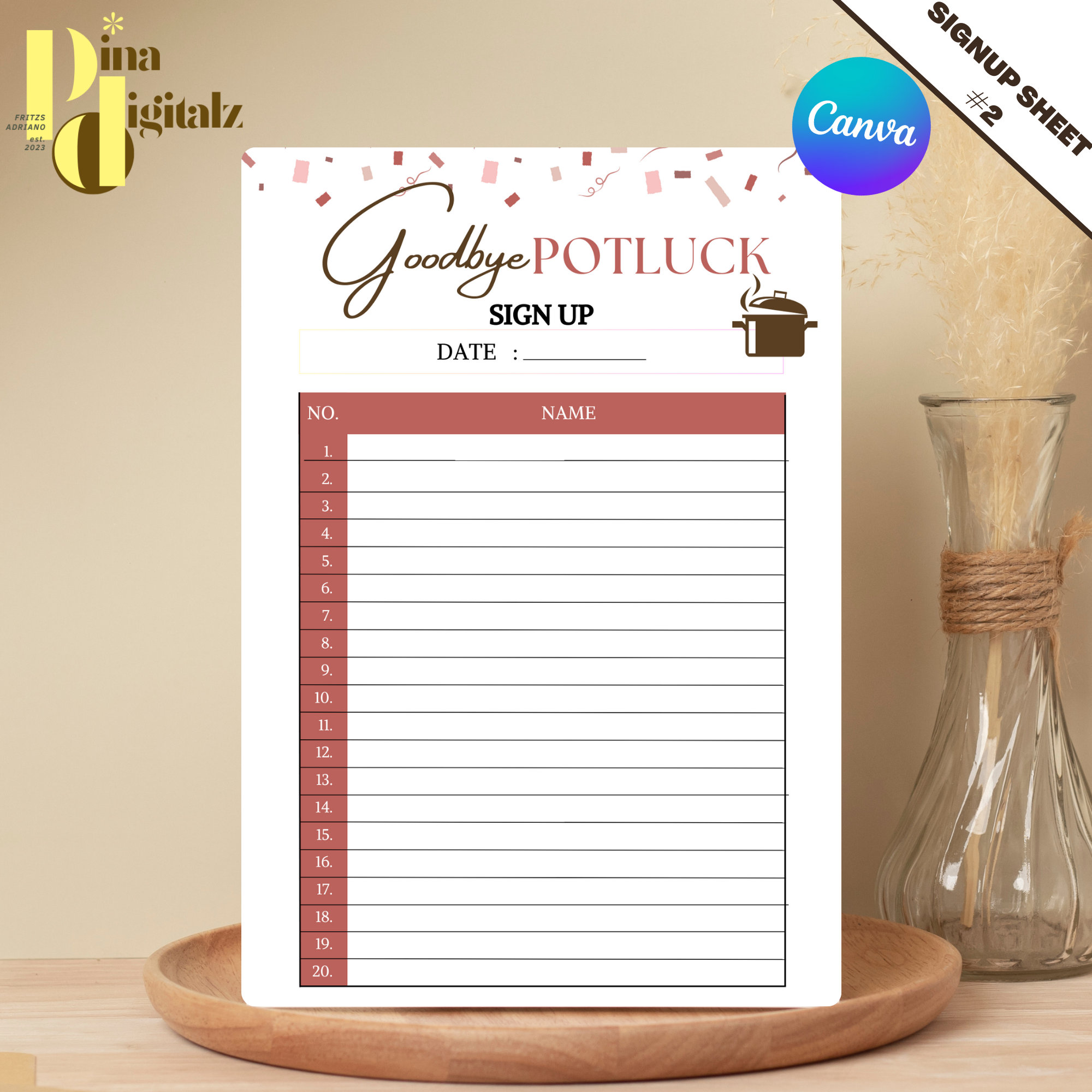 EDITABLE Goodbye Potluck Invitation Going Away Party Potluck Invite ...