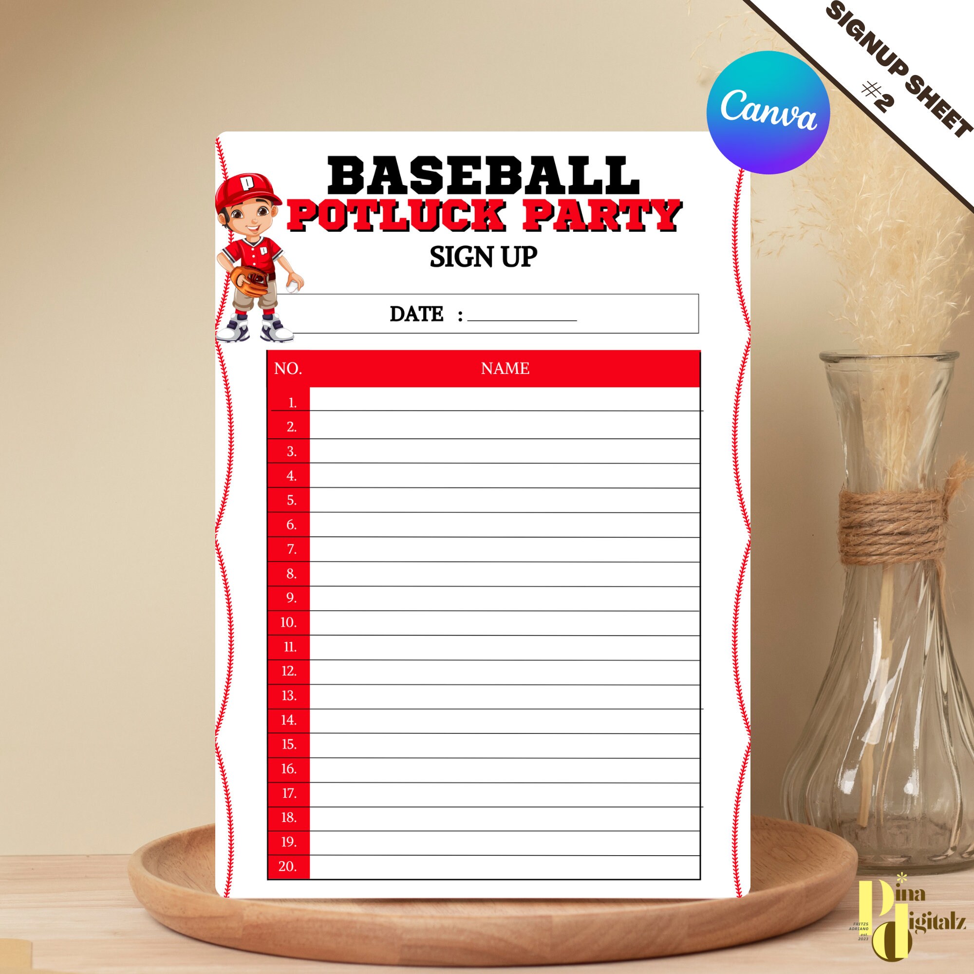 EDITABLE Baseball Potluck Invitation Baseball Potluck Invite Potluck ...
