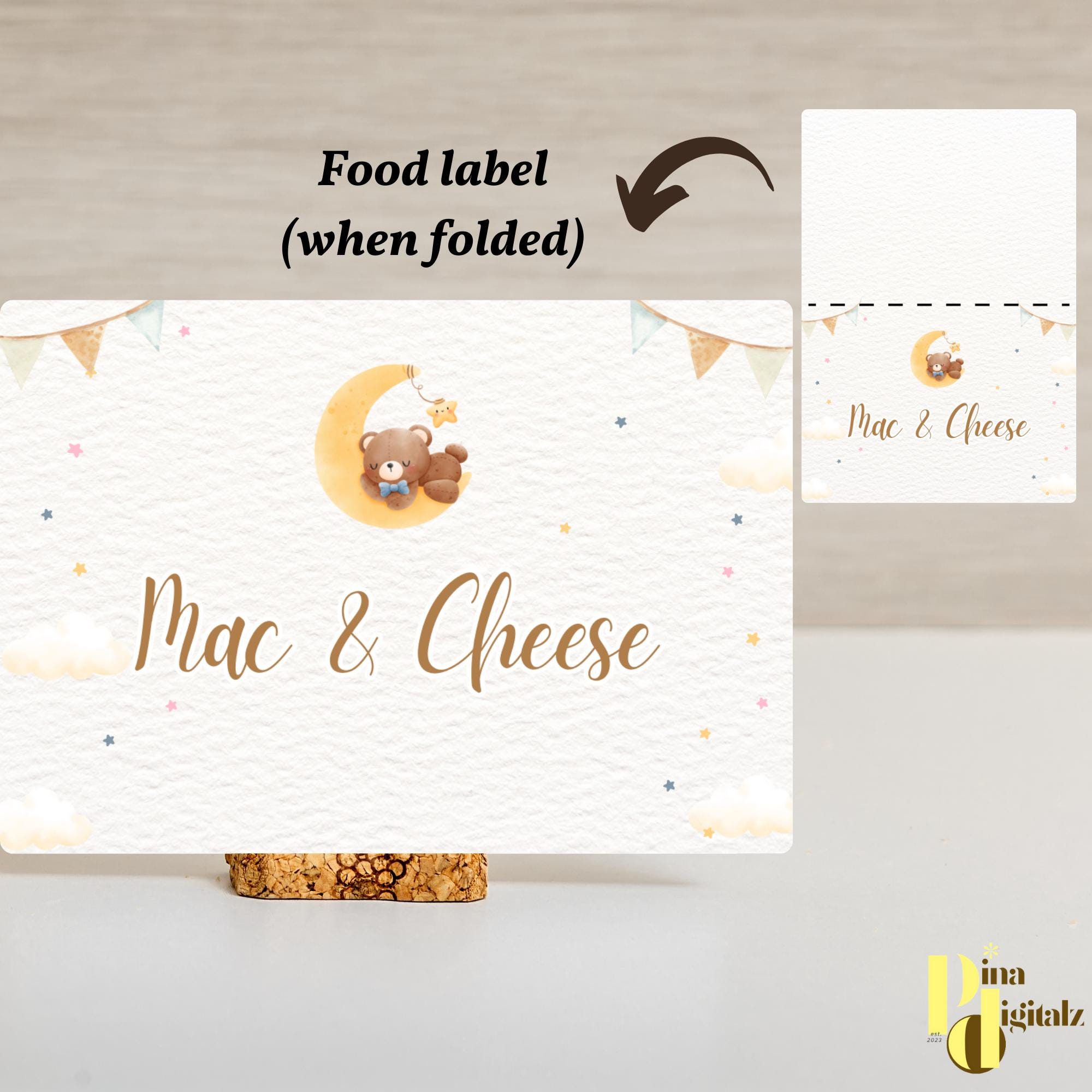 Baptism Digital Food Label Template Christening Digital Tent Card ...