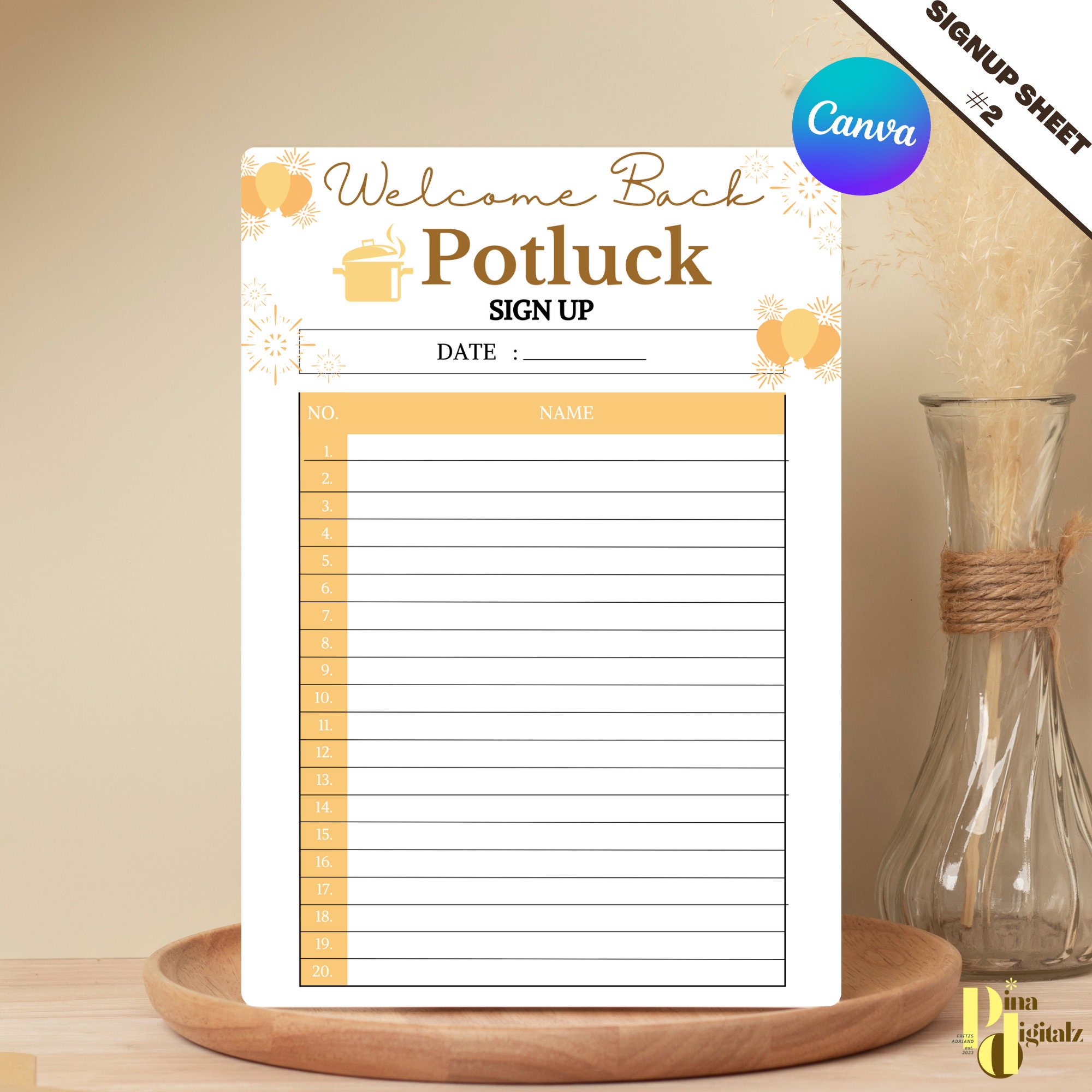 EDITABLE Welcome Back Potluck Invitation Welcome Party Potluck Invite ...