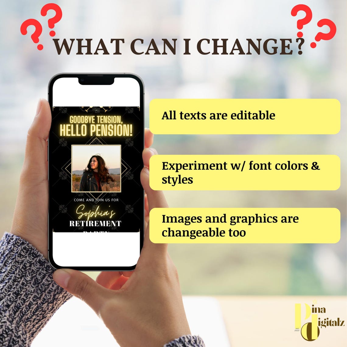 Funny Retirement Invitation Modern Animated Retirement Party Invite ...