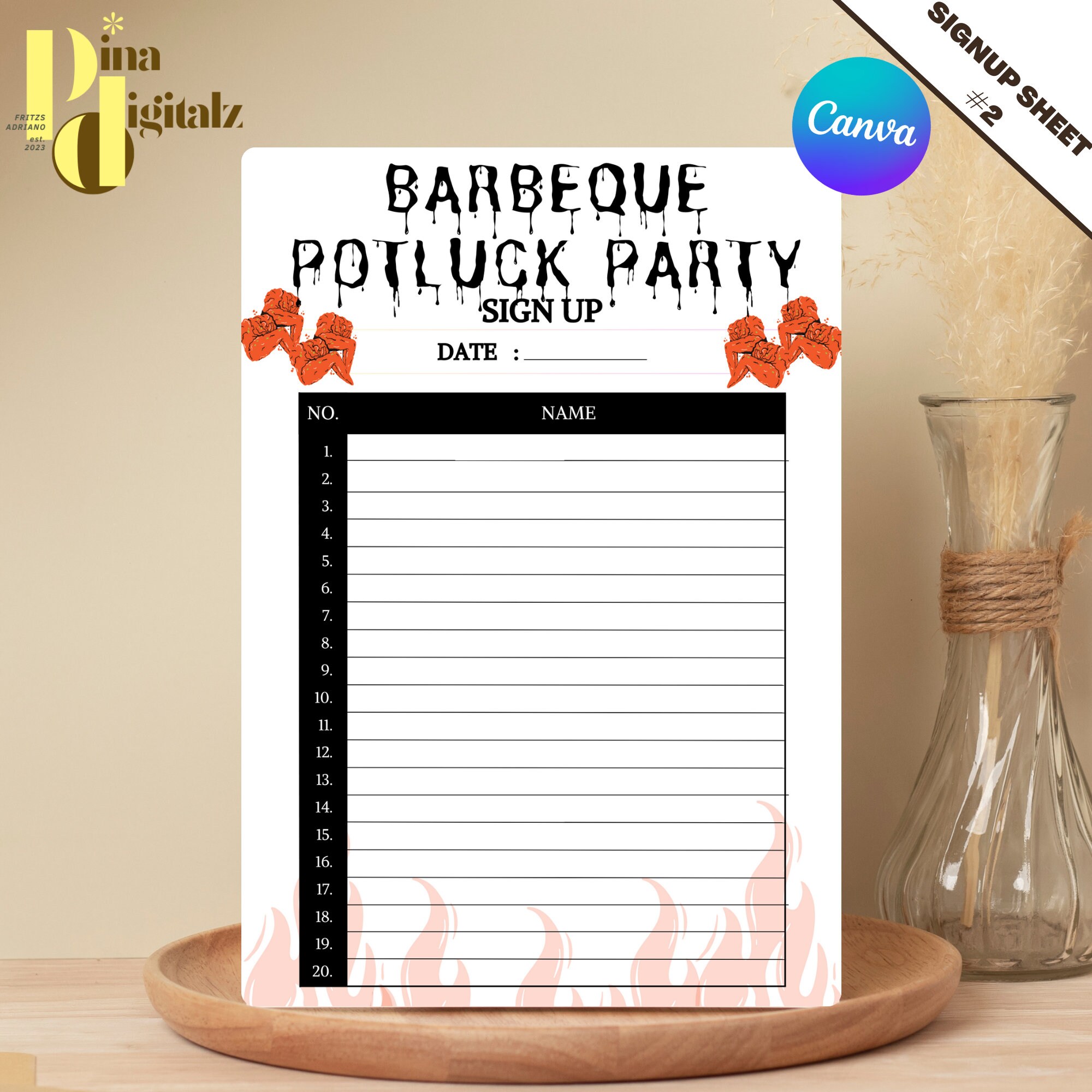 EDITABLE Summer BBQ Potluck Invitation Backyard BBQ Invitation Template ...