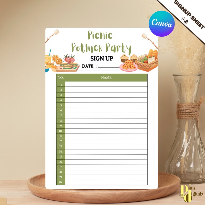 EDITABLE Picnic Potluck Invitation Picnic Potluck Invite Family Picnic ...