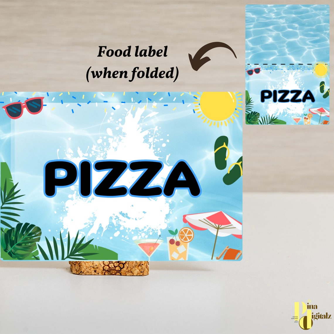 INSTANT DOWNLOAD Pool Party Potluck Labels & Tags Swimming Pool Potluck ...