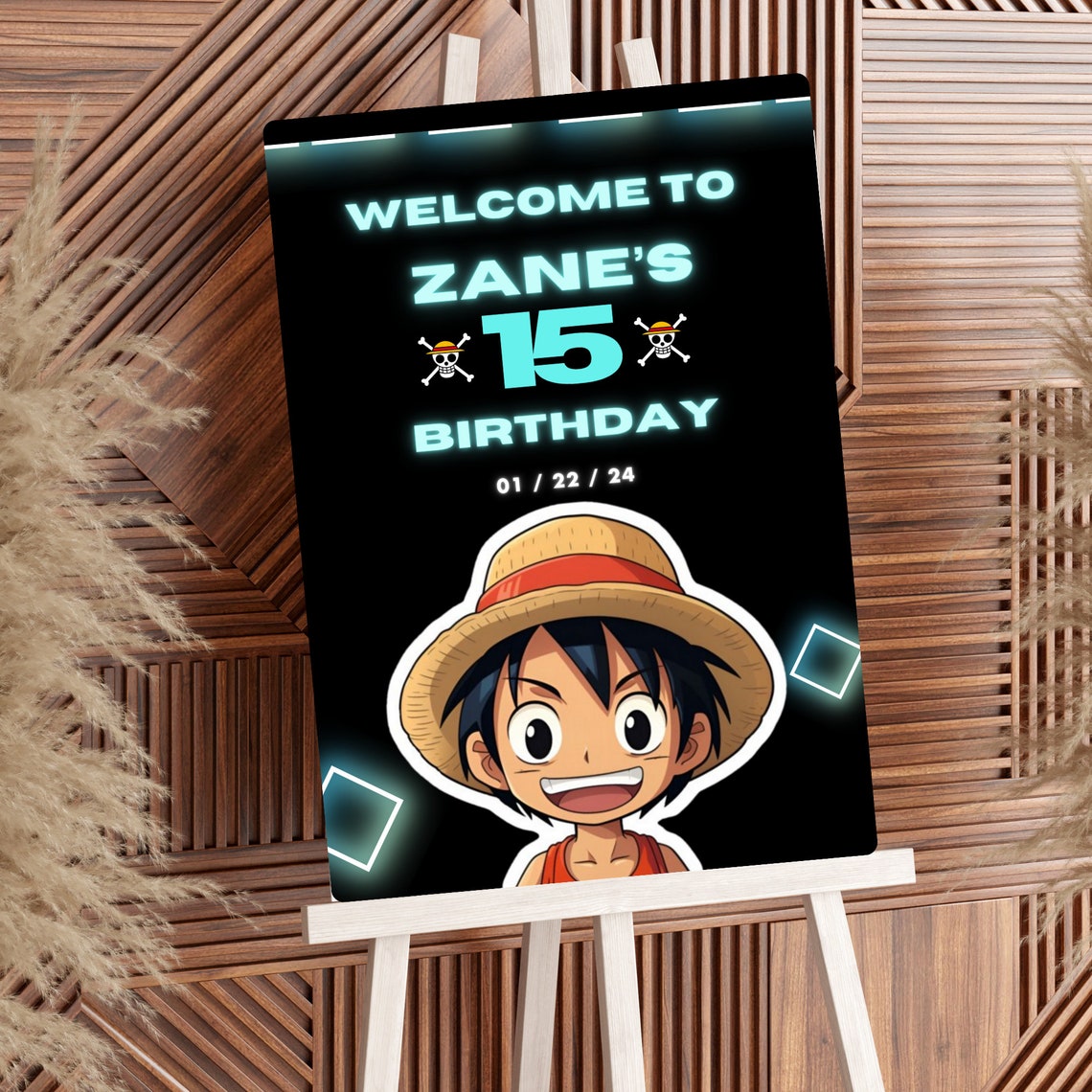 ONE PIECE LUFFY Welcome Sign Board One Piece Welcome Sign Template for ...