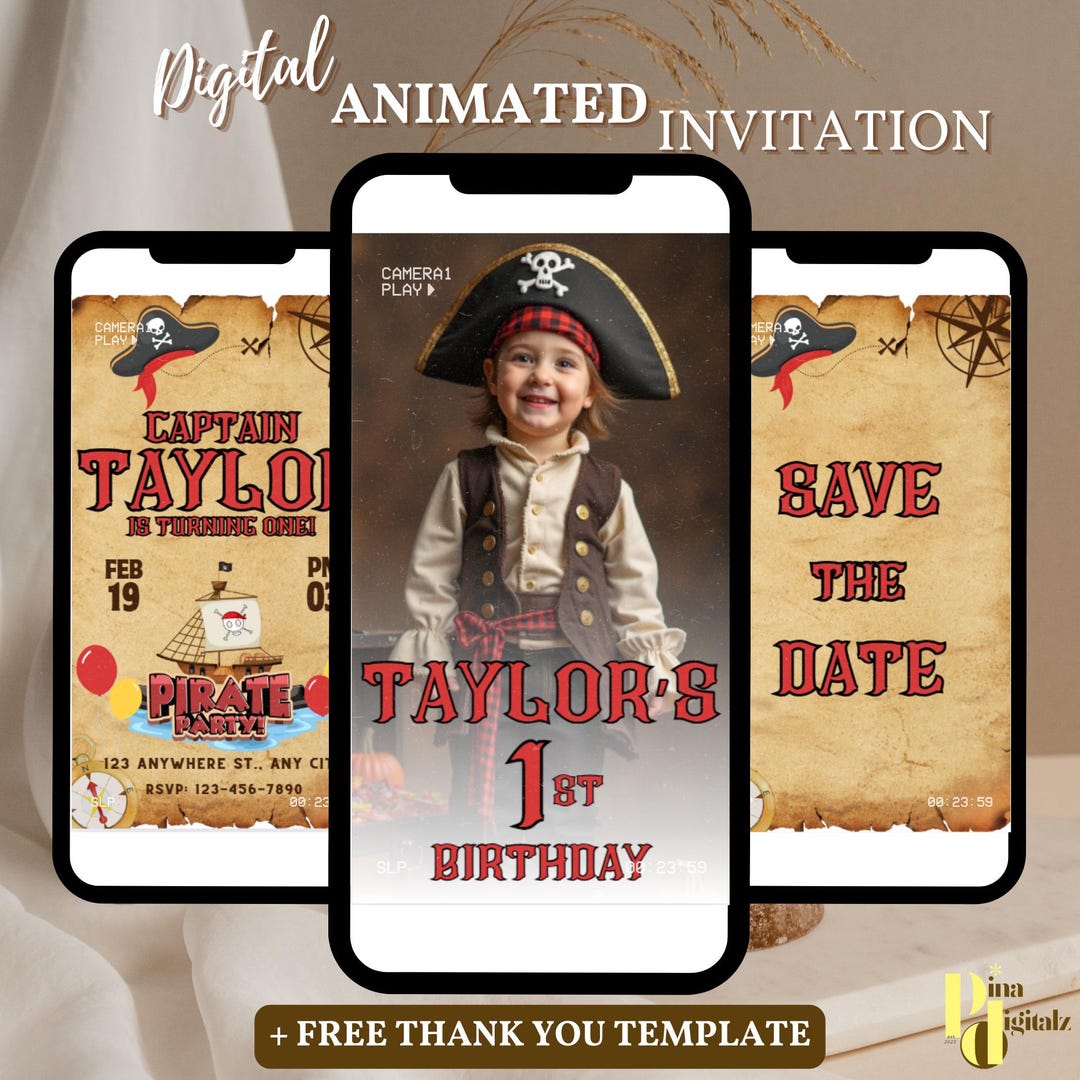 Editable Pirate Invitation Pirate Birthday Invitation Pirate Invite ...