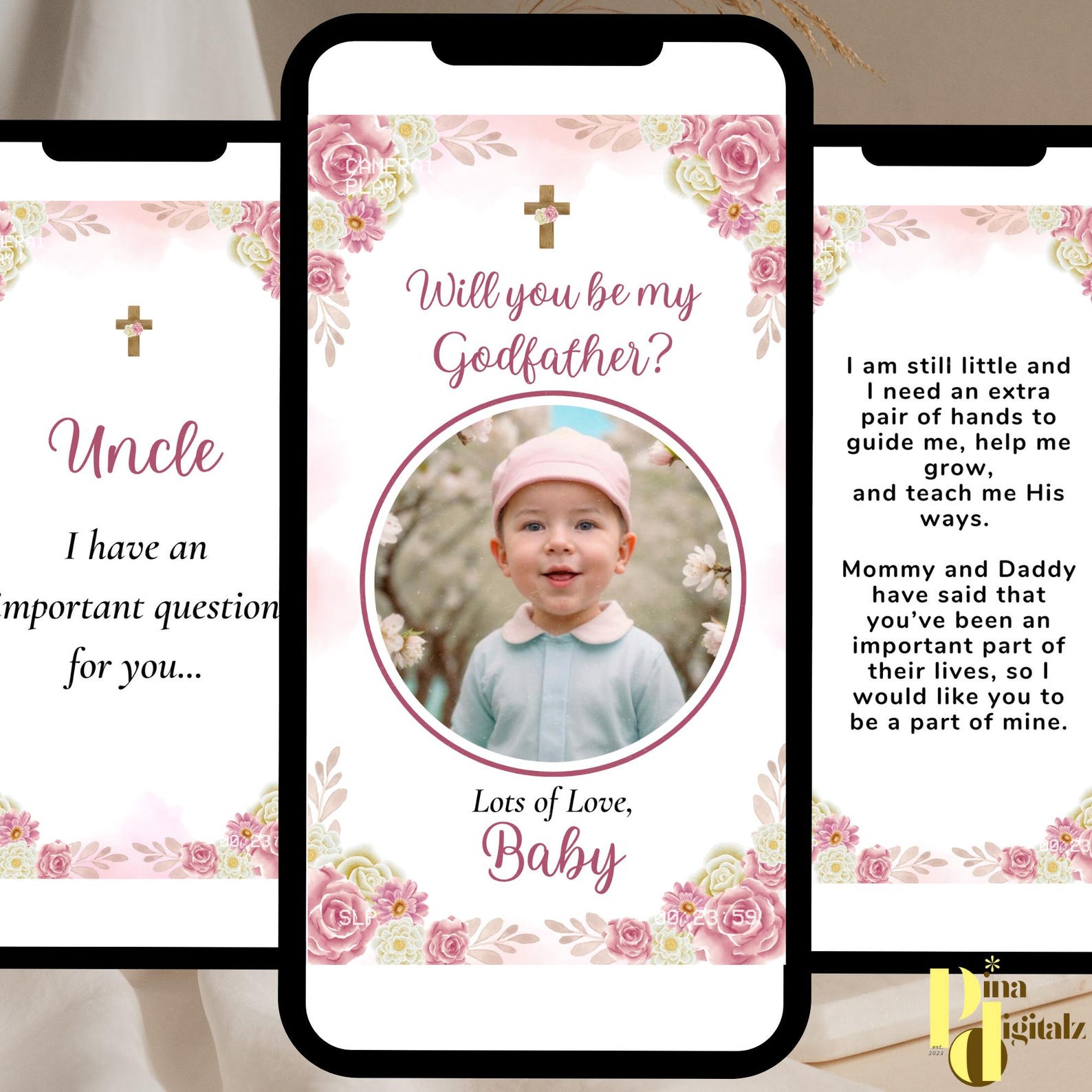 Minimalist Modern Will You Be My Godparents Proposal Card, Godparent ...