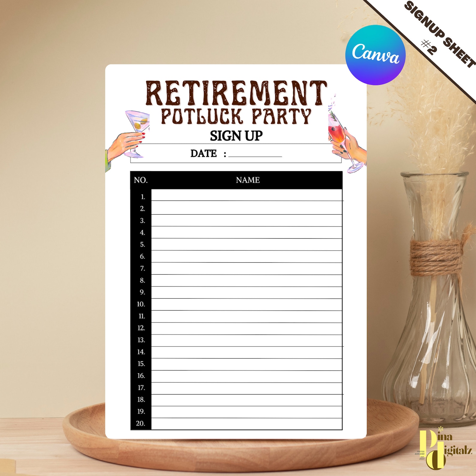 EDITABLE Retirement Invitation Potluck Retirement Party Potluck Invite ...
