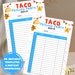EDITABLE Taco Potluck Sign up Sheet Taco Bar Potluck Sign up Sheet ...