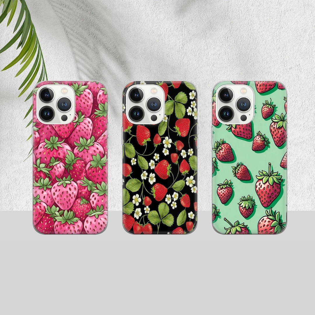 Cute Strawberry Phone Case Summer Berries Dessert iPhone 15pro 14 13 12 ...