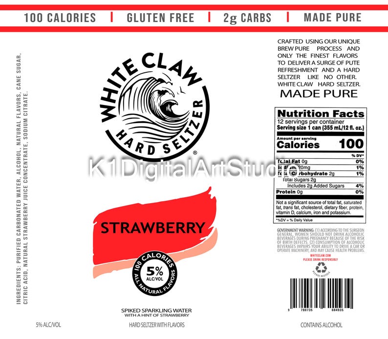 White Claw Inspired Tumbler Wrap | 20oz Tumbler Wrap Digital Download ...