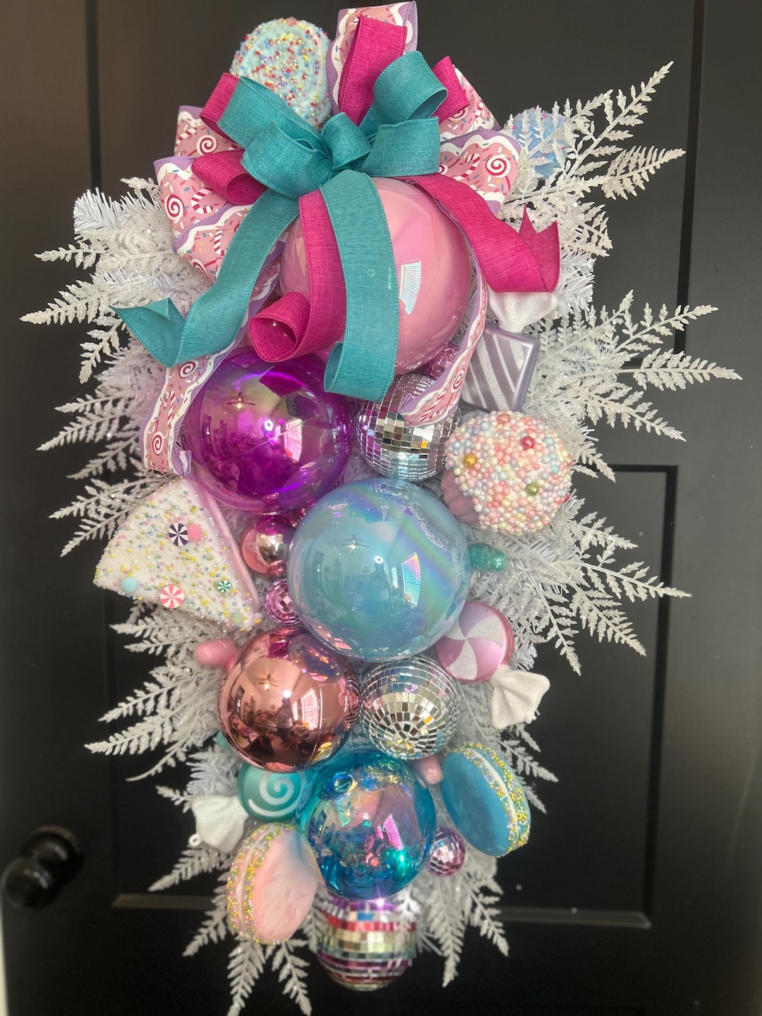 Large Pastel Christmas Swag, Pastel Holiday Swag, Candy Swag, Pastel ...