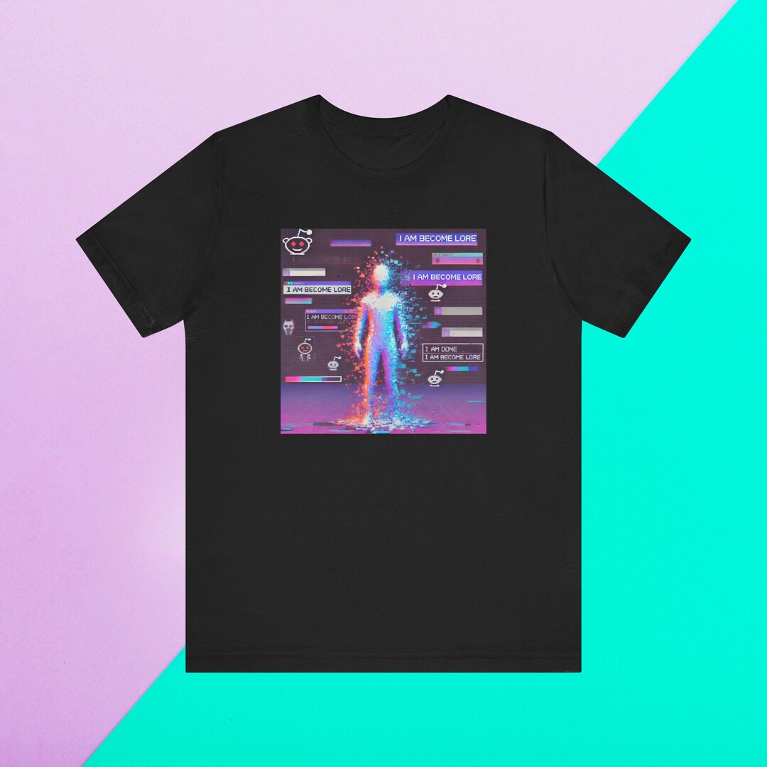 I AM BECOME LORE Glitch Transformation Tee, Cyberpunk Shirt for ...
