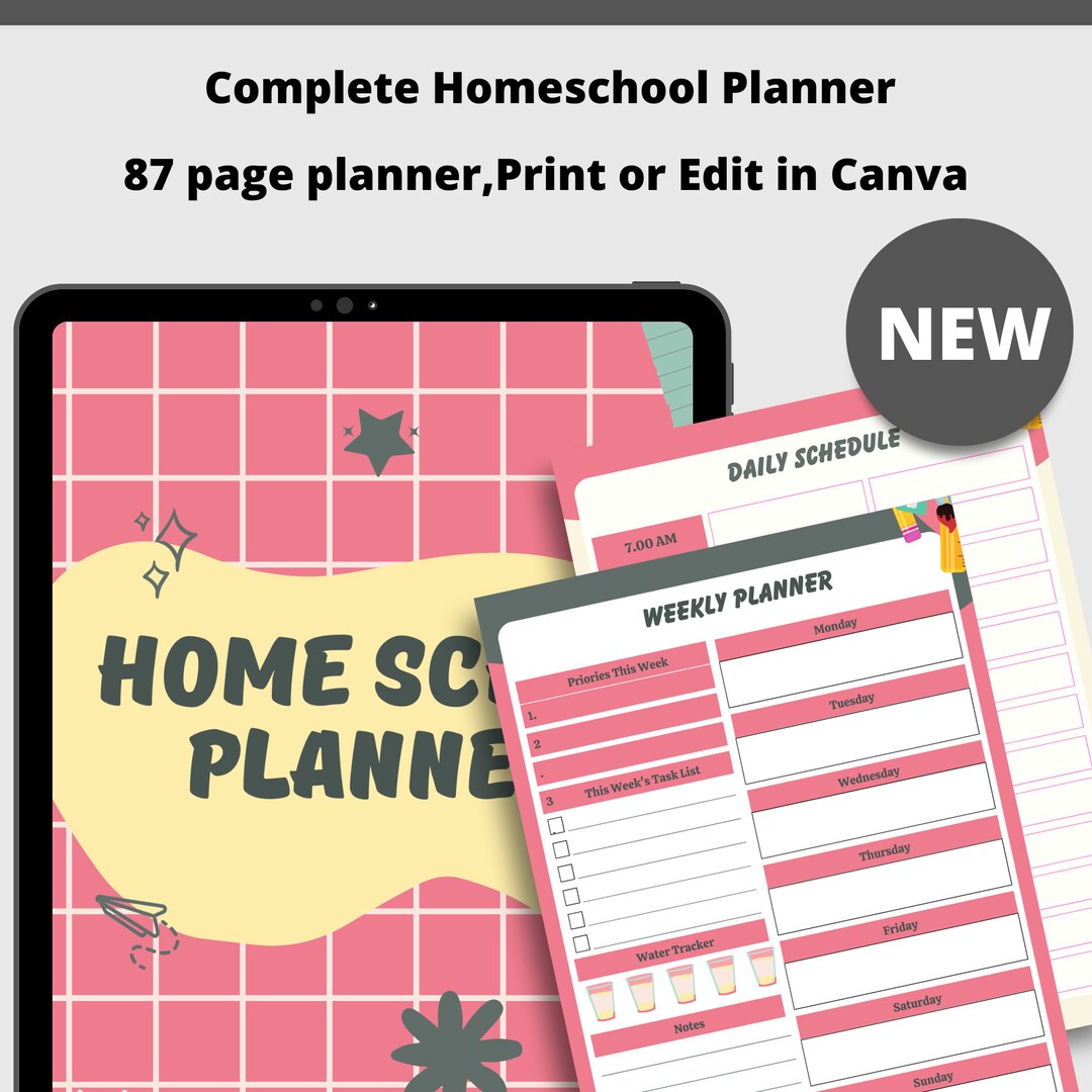 Homeschool Planner-homeschool Calender-homeschooling-digital Planner ...