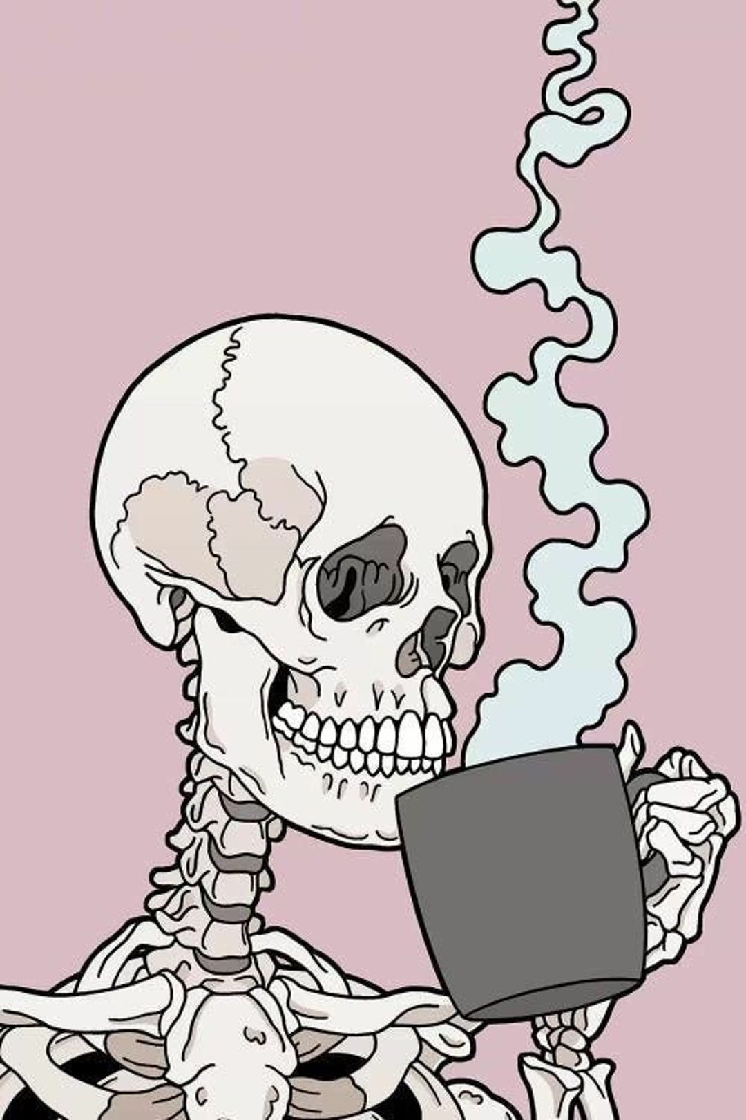 Skeleton and Coffee - Etsy