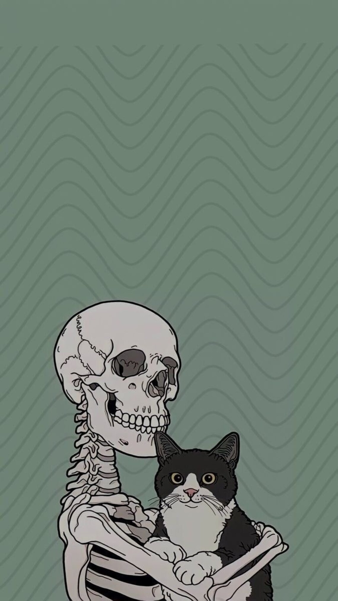 Skeleton With Cat - Etsy