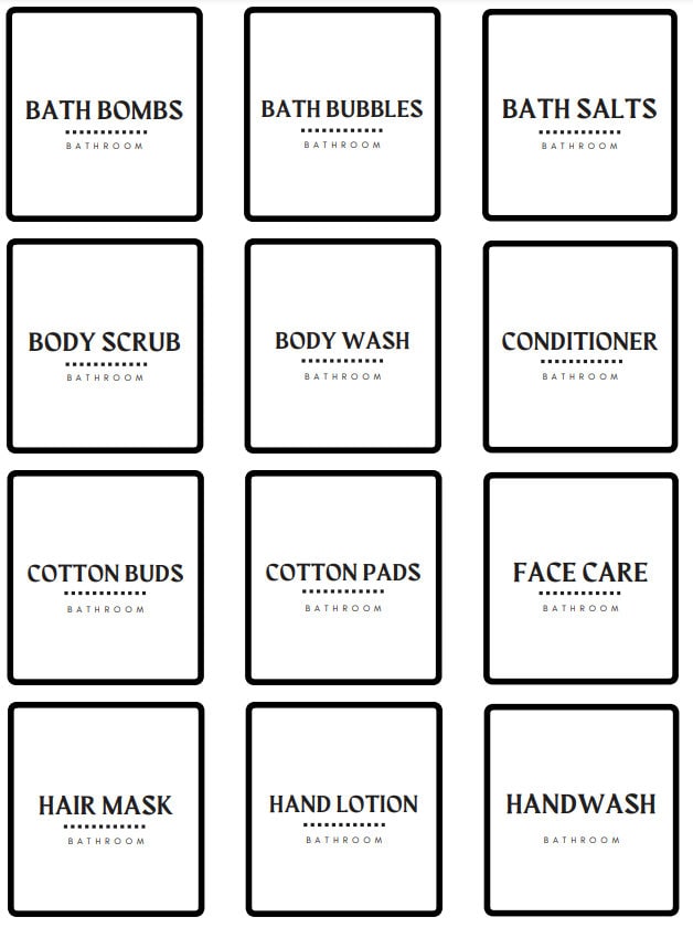 Printable House Labels Bundle Labels for Cleaning, Laundry, Bathroom ...