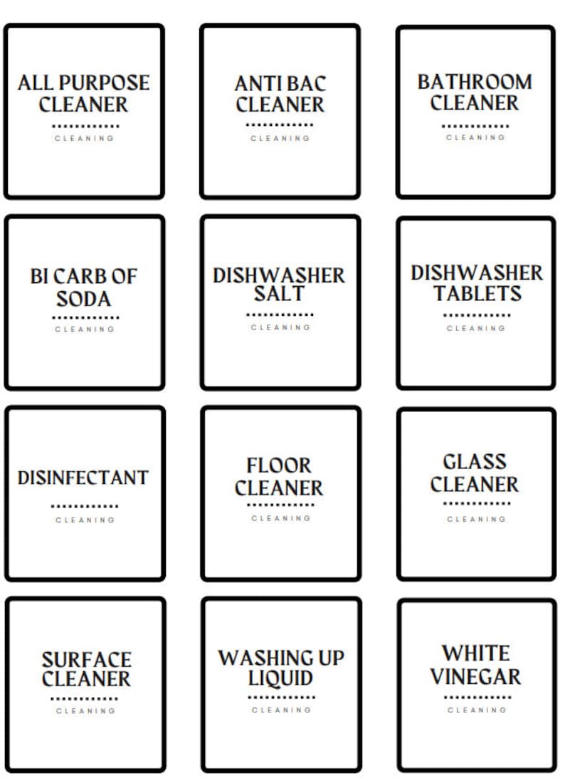 Printable House Labels Bundle| Labels for Cleaning, Laundry, Bathroom ...