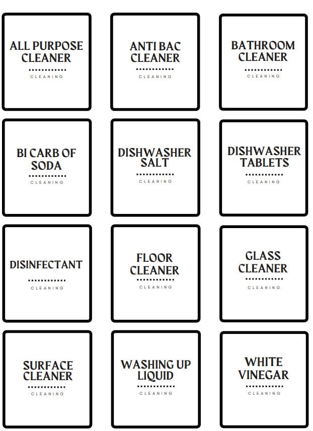 Printable House Labels Bundle Labels for Cleaning, Laundry, Bathroom ...