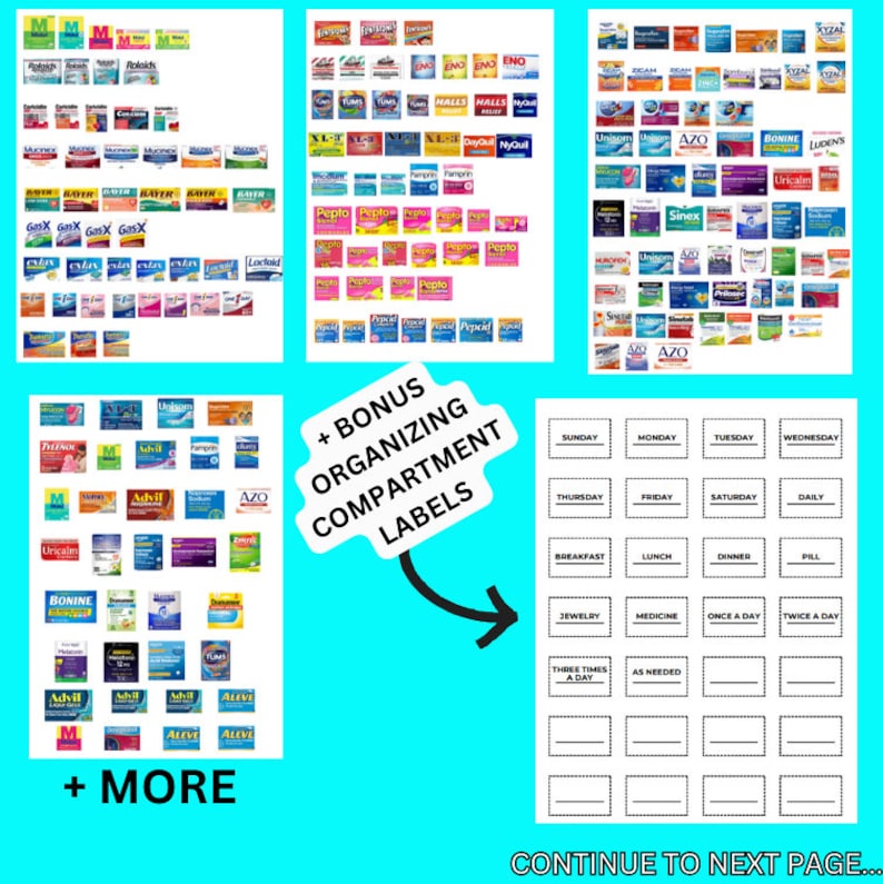 Printable Medicine Labels Pill Container, Travel Pill Case, Pill Case ...