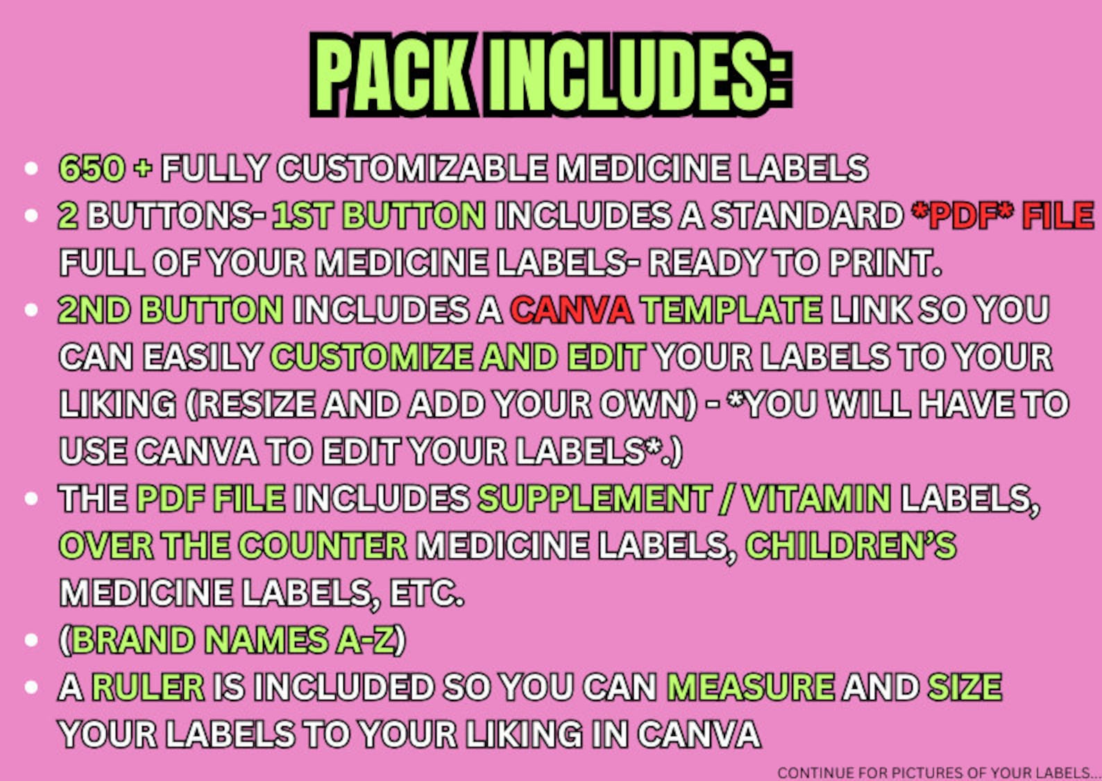 Printable Medicine Labels | Pill Container, Travel Pill Case, Pill Case ...