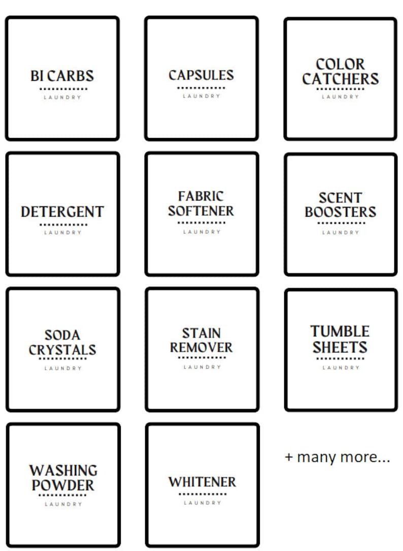 Printable House Labels Bundle Labels for Cleaning, Laundry, Bathroom ...