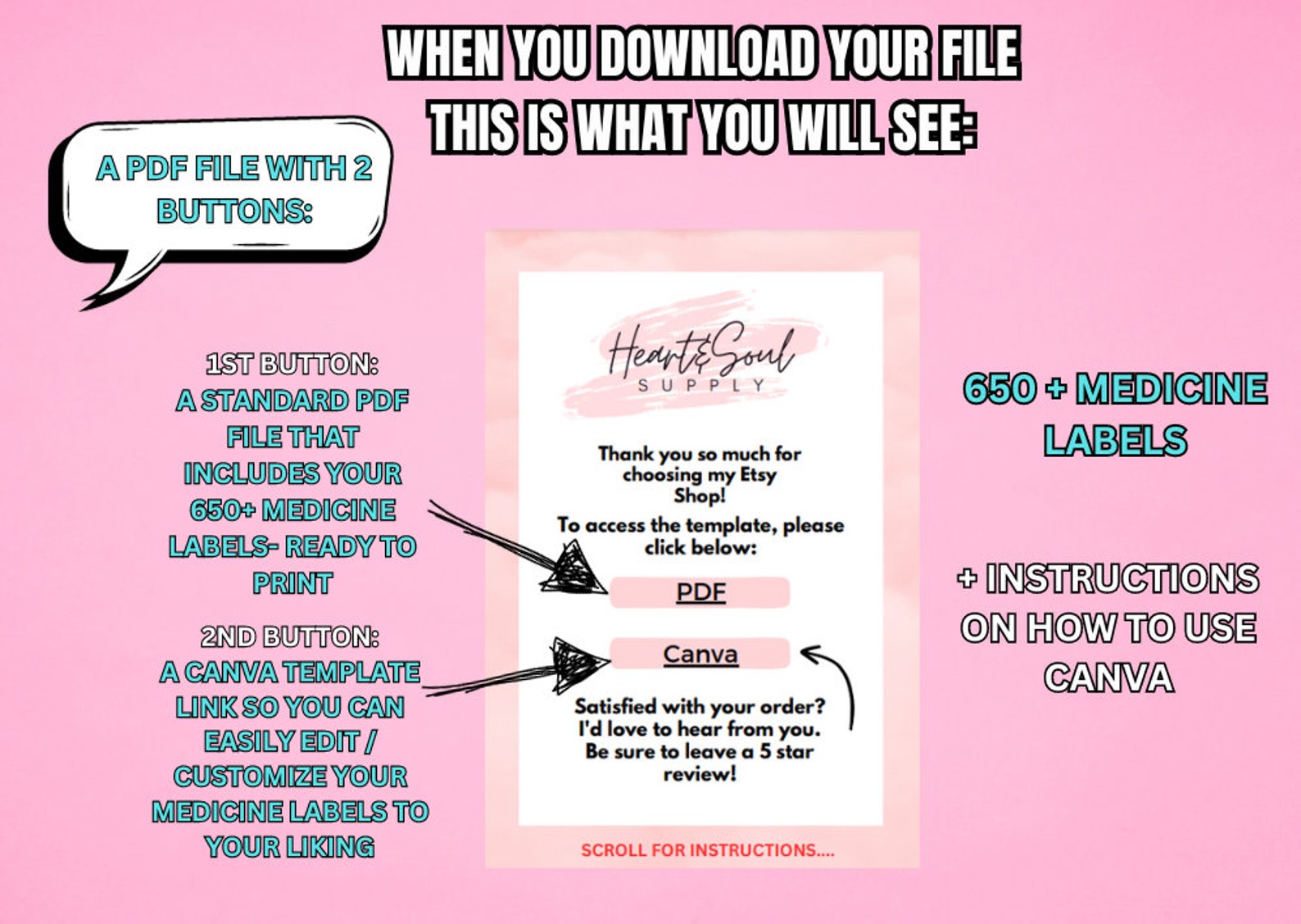 Printable Medicine Labels Pill Container, Travel Pill Case, Pill Case ...