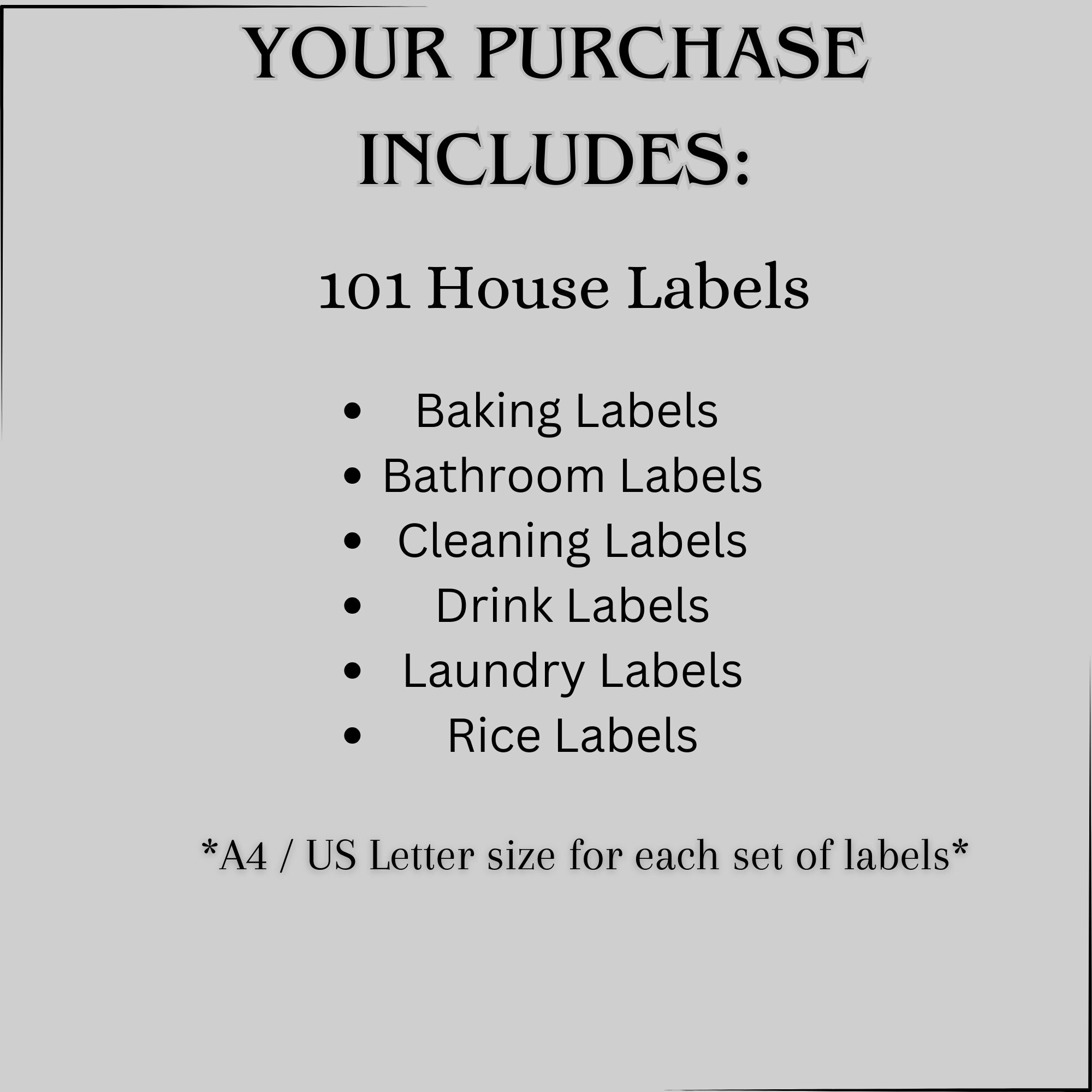 Printable House Labels Bundle Labels for Cleaning, Laundry, Bathroom ...
