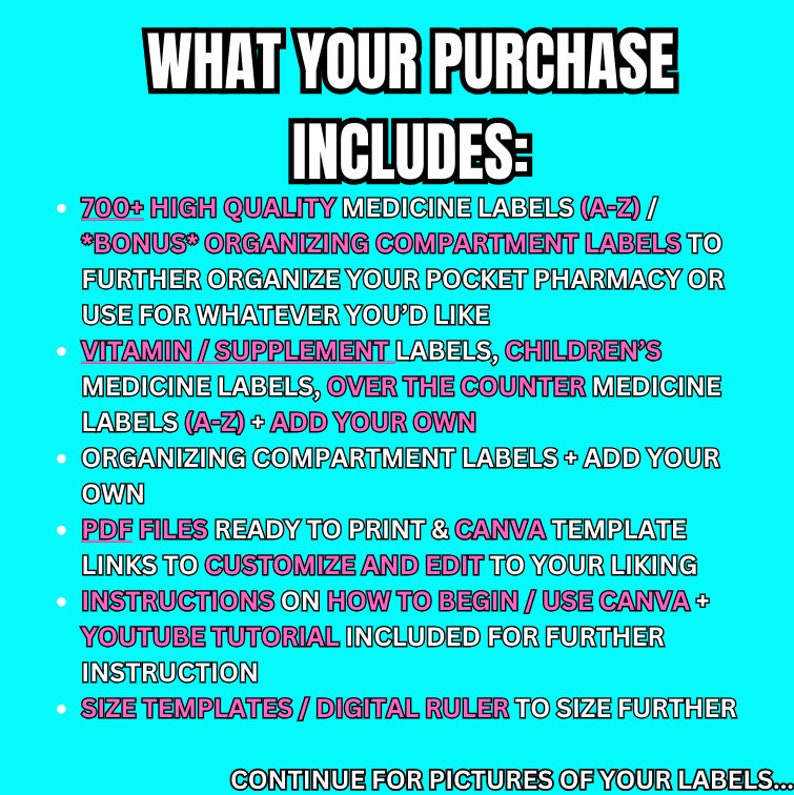 Printable Medicine Labels Pill Container, Travel Pill Case, Pill Case ...