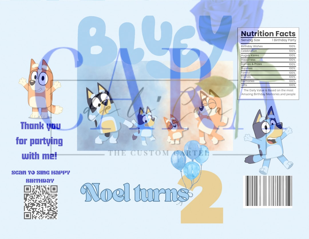 Bluey Chip Bags Party Favors Birthday Party - Etsy