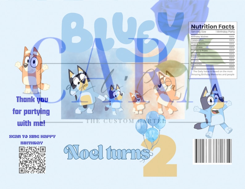 Bluey Chip Bags Party Favors Birthday Party - Etsy