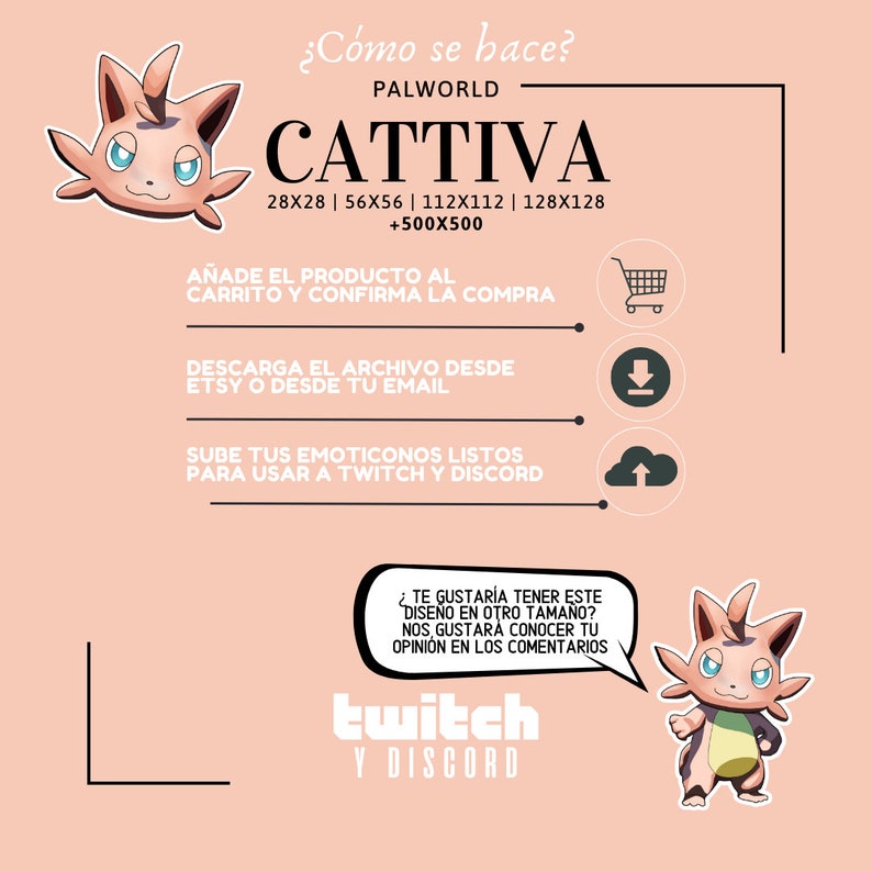 CATTIVA PNG Emoticono De Twitch Y Discord | Colección Palworld | 2 ...